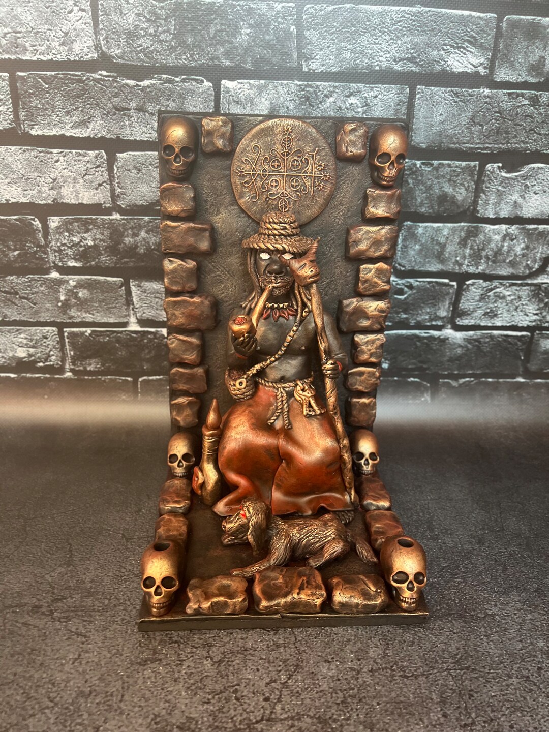 Papa Legba Voodoo Altar Statue | Haitian Vodou Spirit Figurine ...