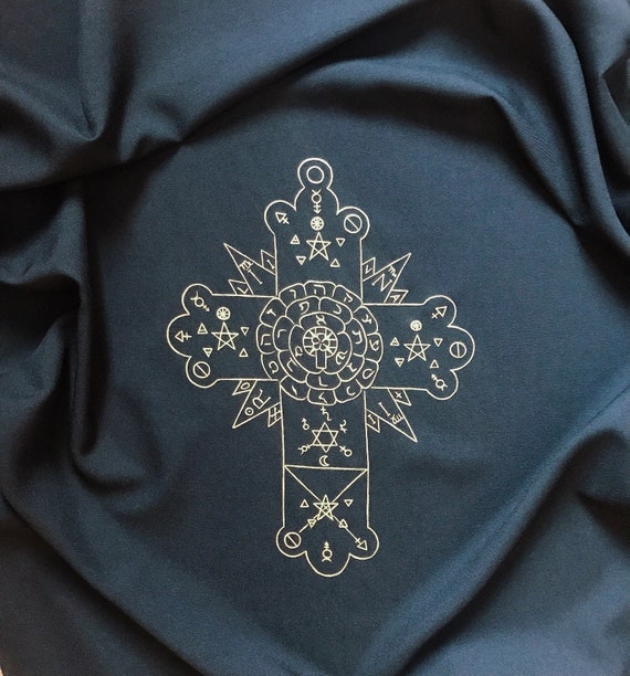 Rose Cross Cloth Golden Dawn Symbol Witch Home Decor | Etsy