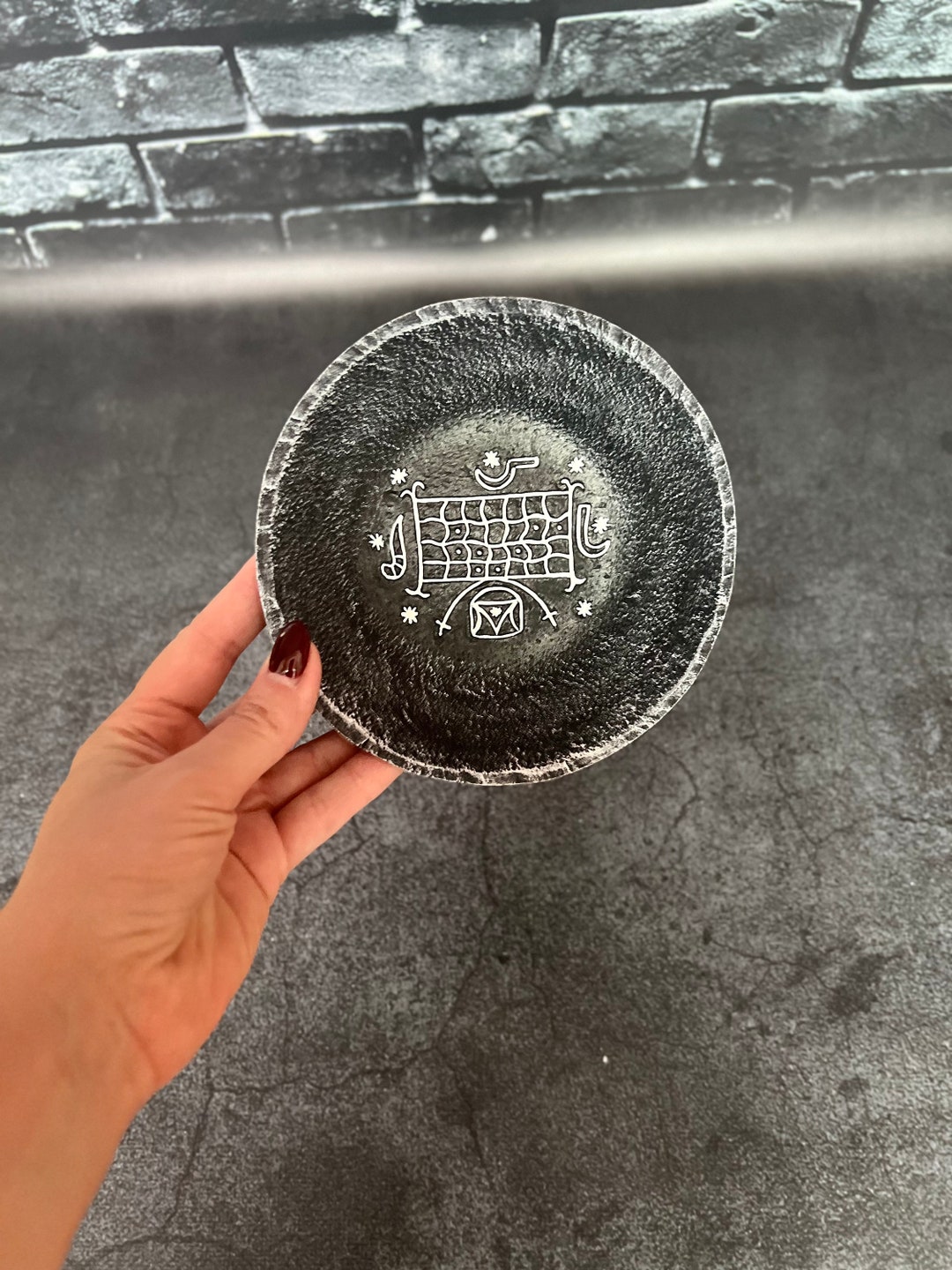 Kouzen Zaka Veve Altar Voodoo Plate Offering Bowl Magic Ritual Tool ...