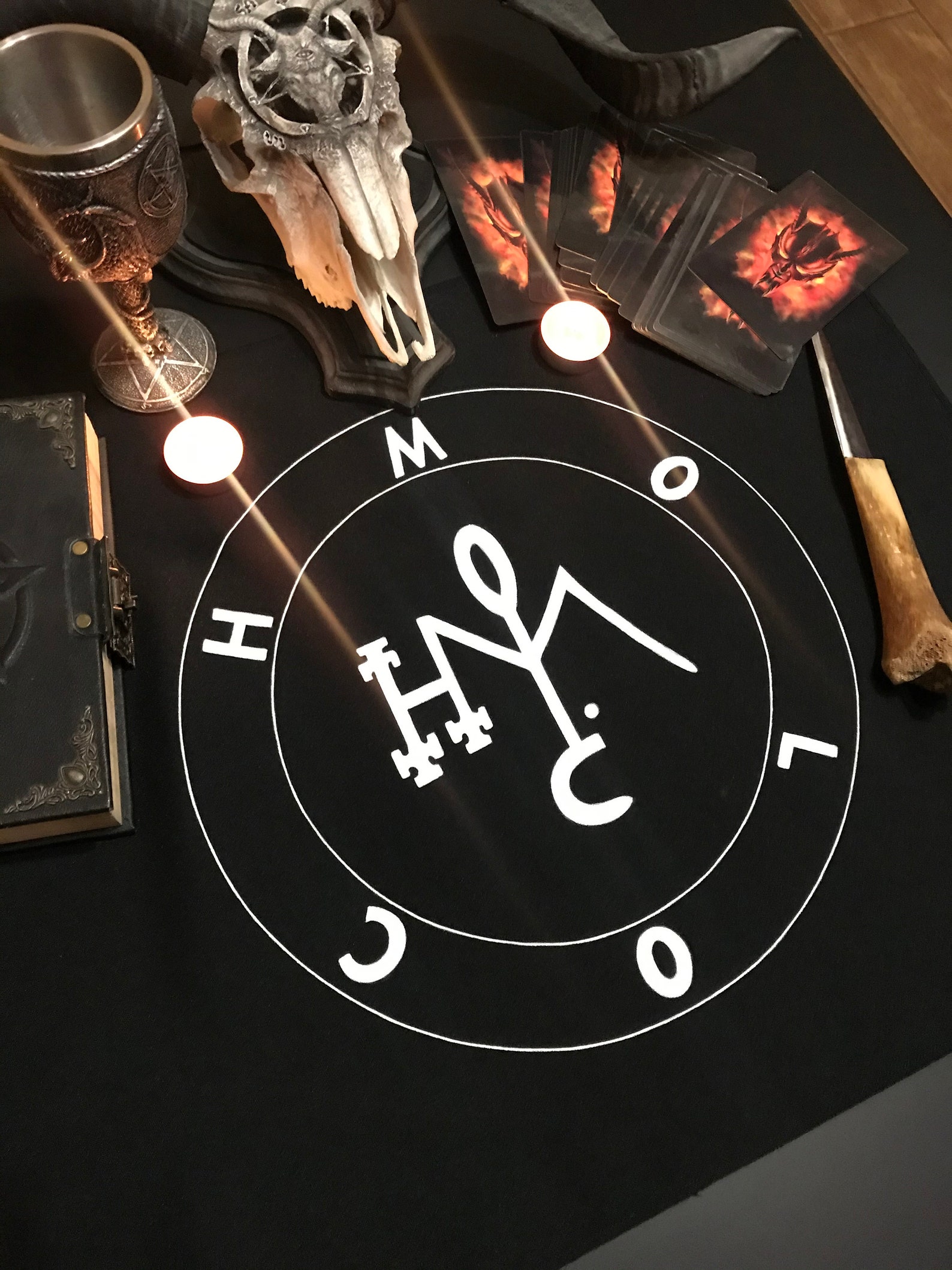Moloch Tablecloth Demonology Altar Dark Witch Decor Occult - Etsy