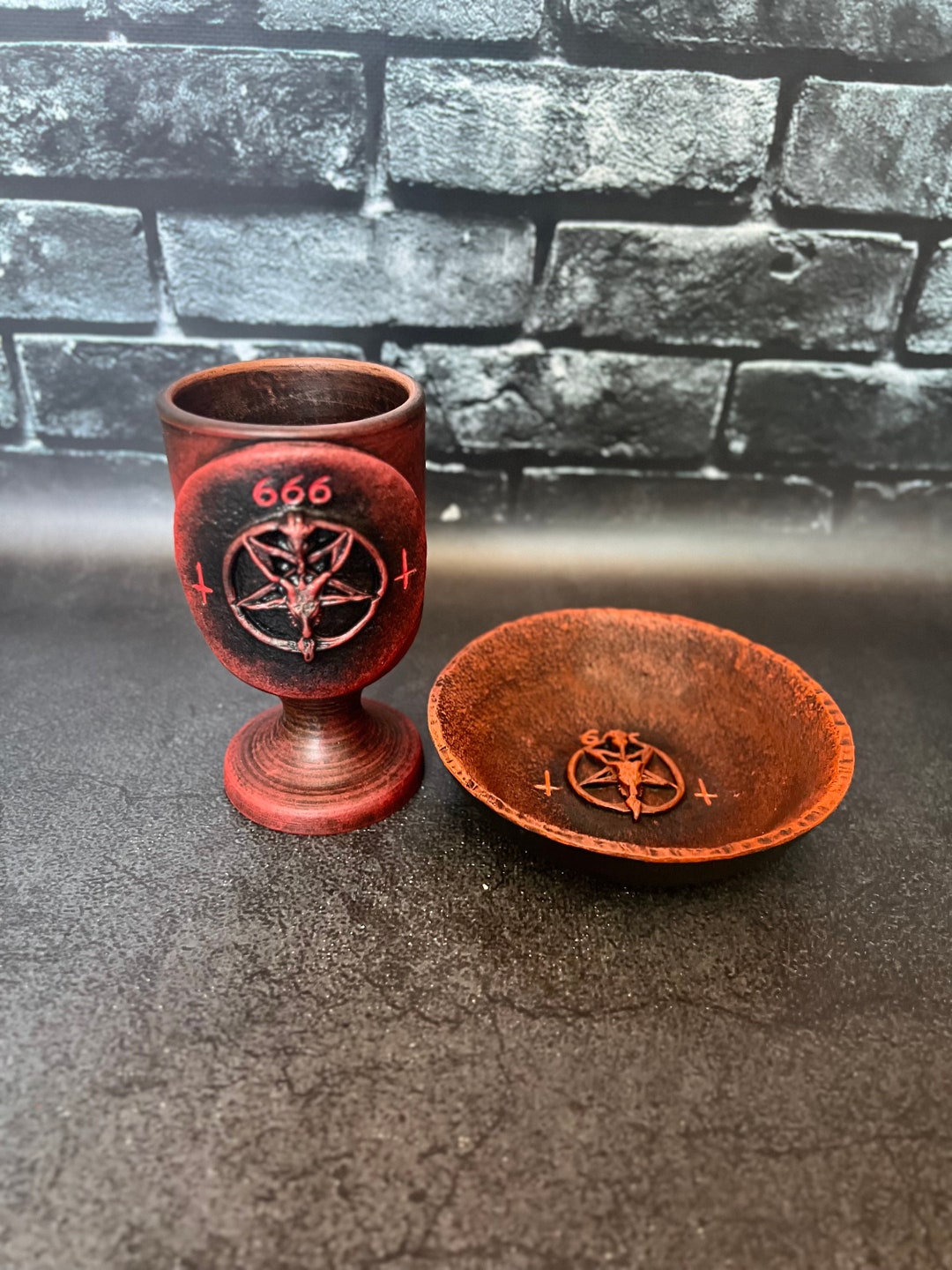 Baphomet Satan Set 666 Inverted Cross Altar Ritual Occult Tool ...