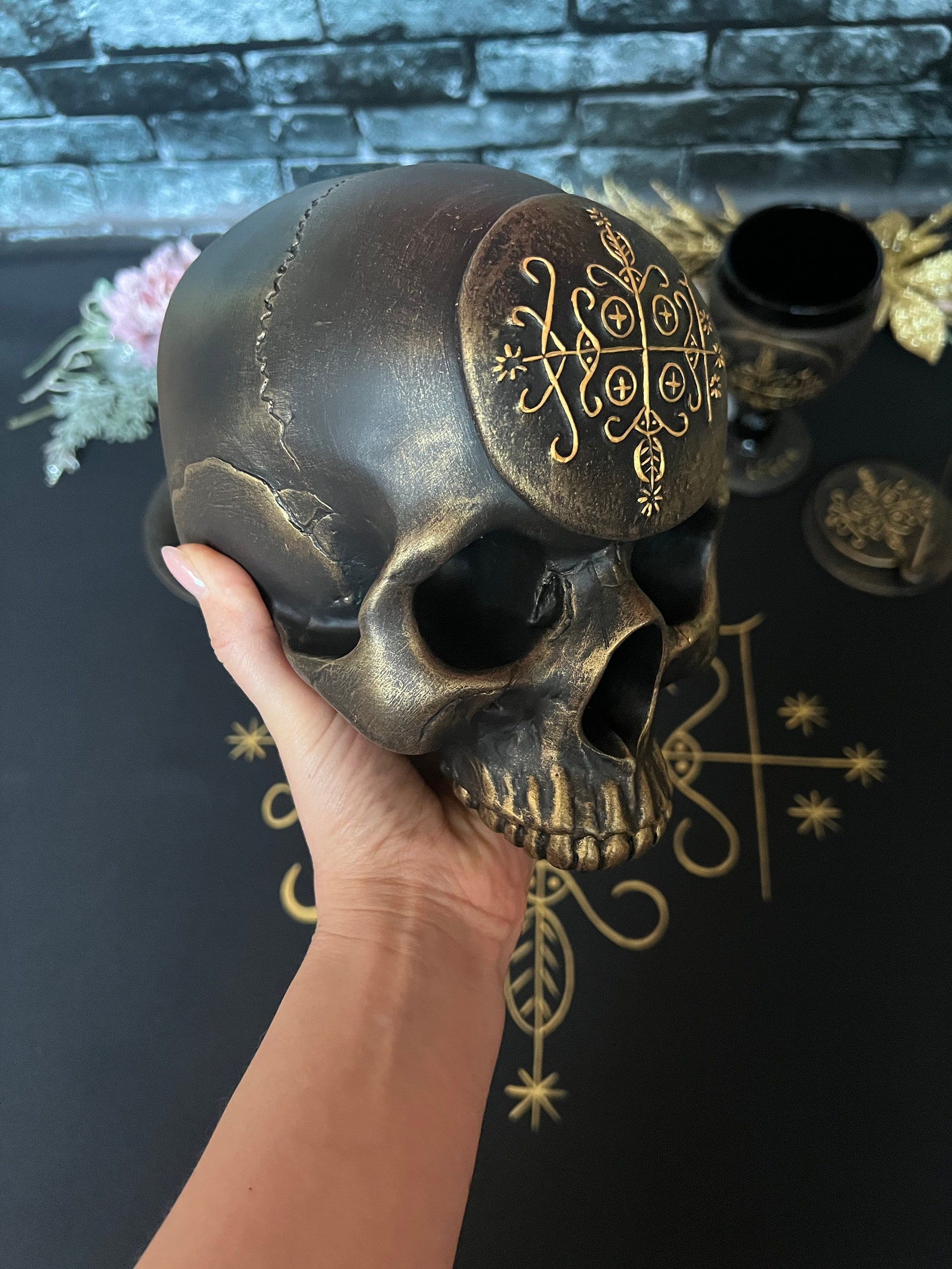 Papa Legba Altar Skull Voodoo Symbol Ritual Altar Tool Occult - Etsy