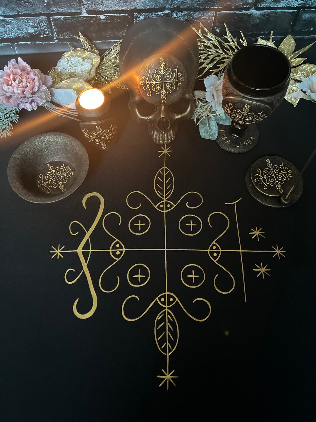 Papa Legba Tablecloth Voodoo Symbol Ritual Cloth Altar Witchcraft ...