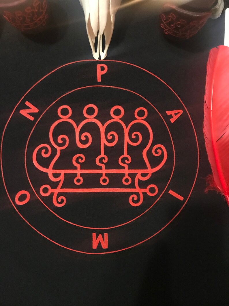 Paimon Tablecloth Goetia Demon Sigil Hand-painted Occult Altar - Etsy