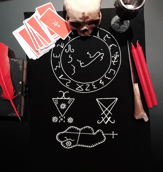 Lucifer Tablecloth Demon Ritual Altar Cloth Occult Altar Altar - Etsy
