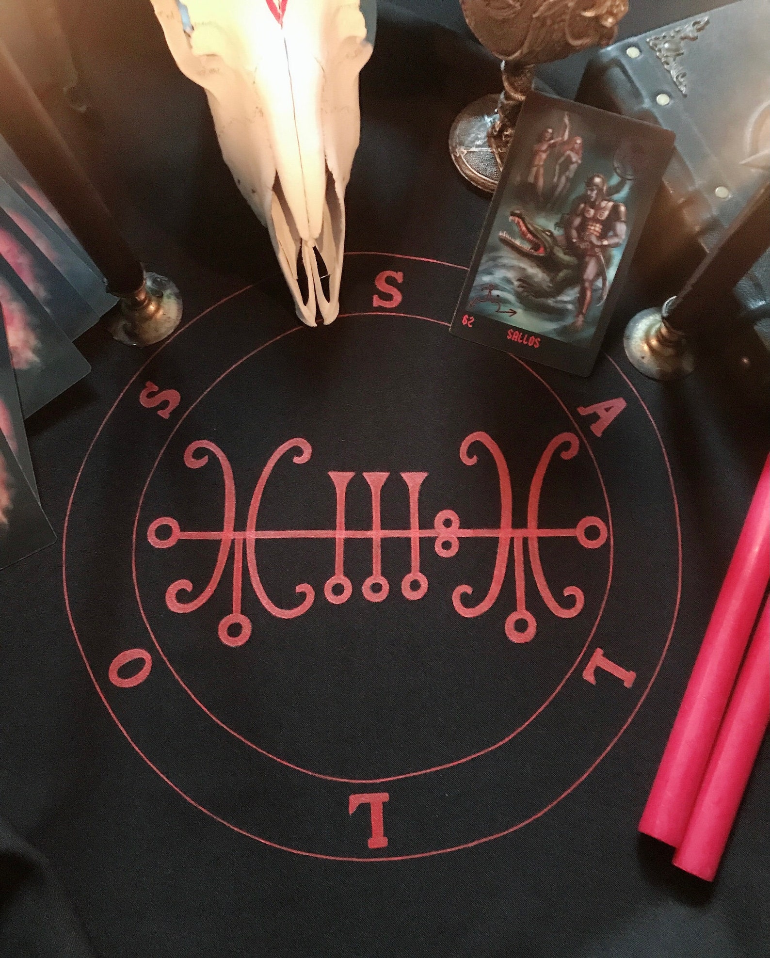 Sallos Sigil Tablecloth Goetia Demon Sigil Occult Altar Altar - Etsy
