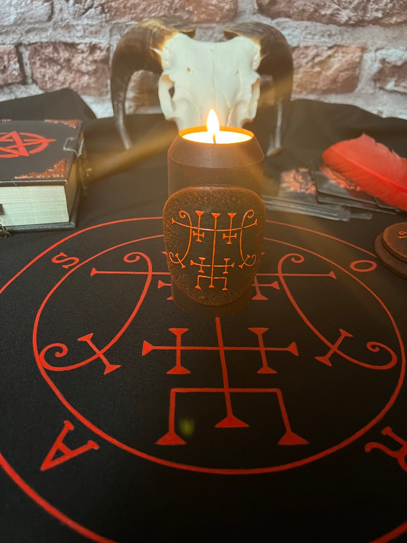 Foras Sigil Altar Candlestick, Lesser Key of Solomon Goetia Ritual ...