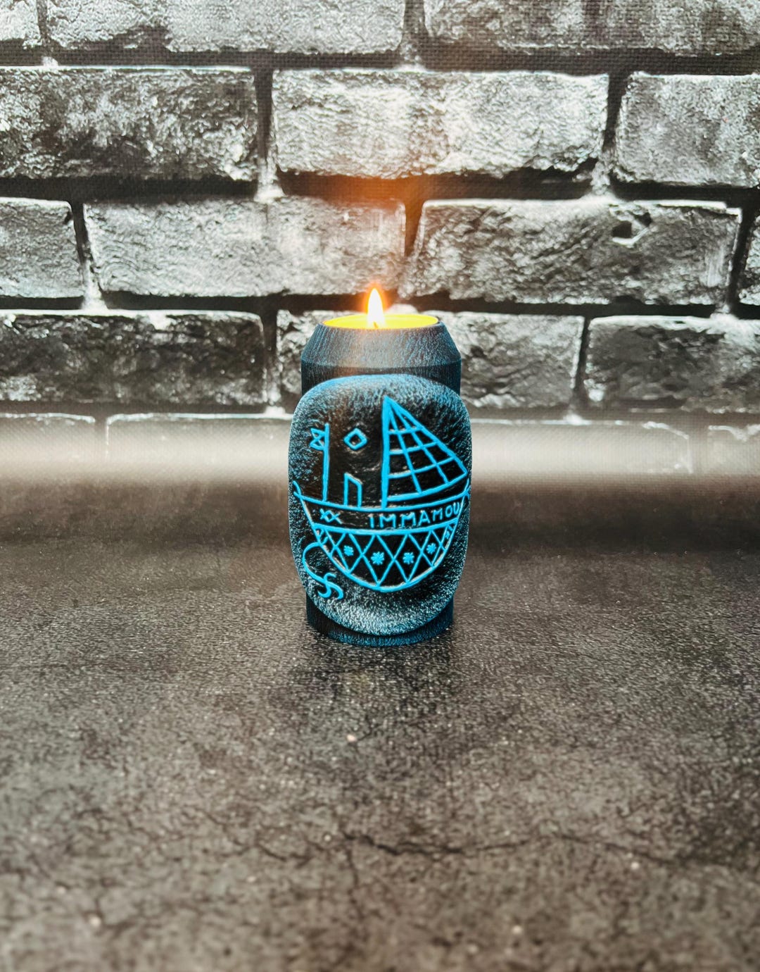 Agwe Veve Candlestick Voodoo Symbol Candle Holder Ritual Altar ...