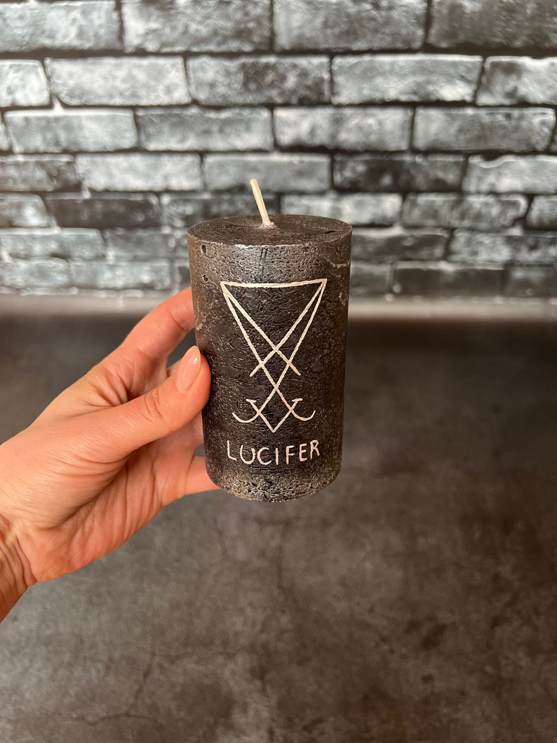 Lucifer Candle Lucifer Altar Tool Witch Home Decor Occult - Etsy