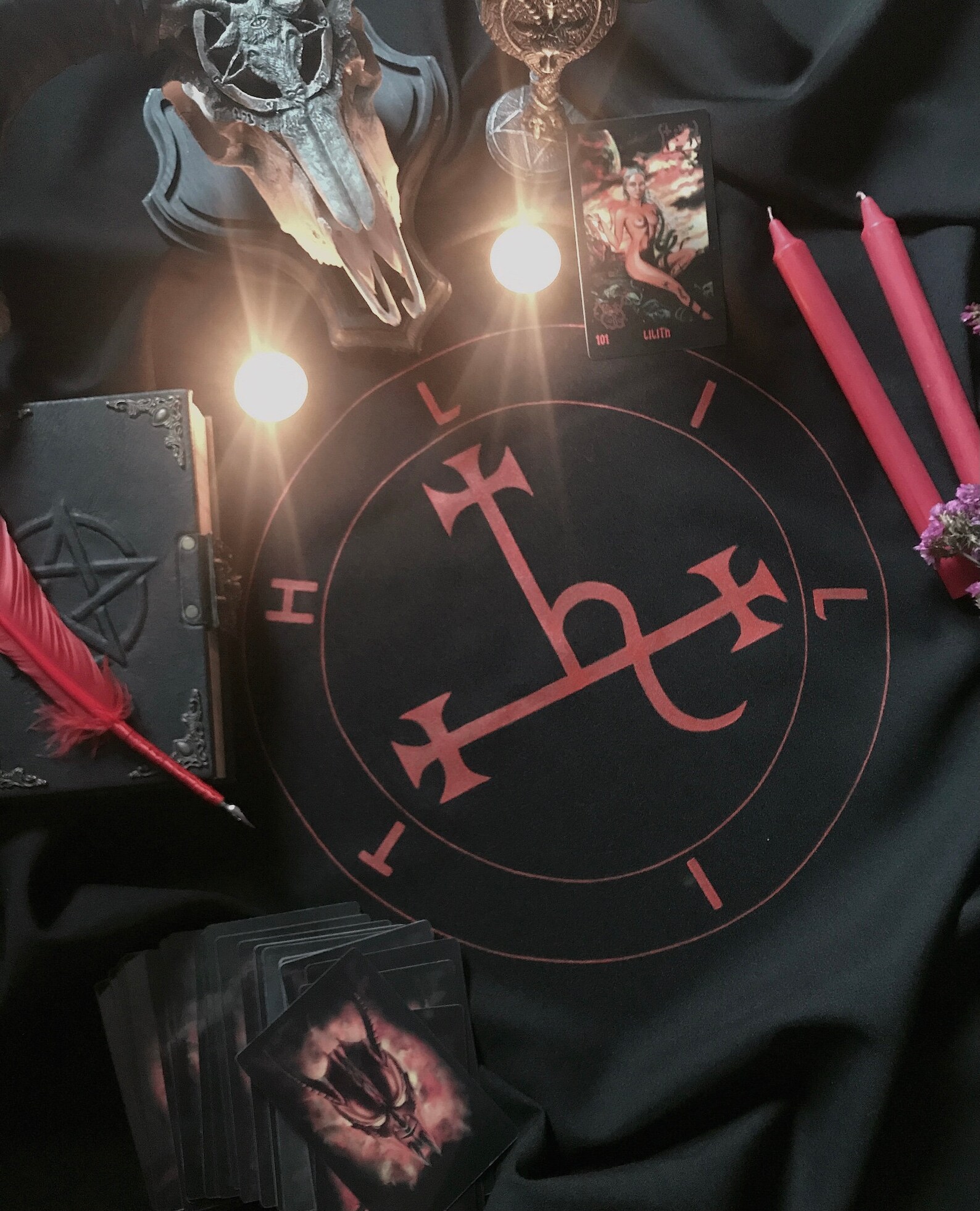 Lilith Tablecloth Demon Altar Witch Home Decor Lilith Ritual - Etsy