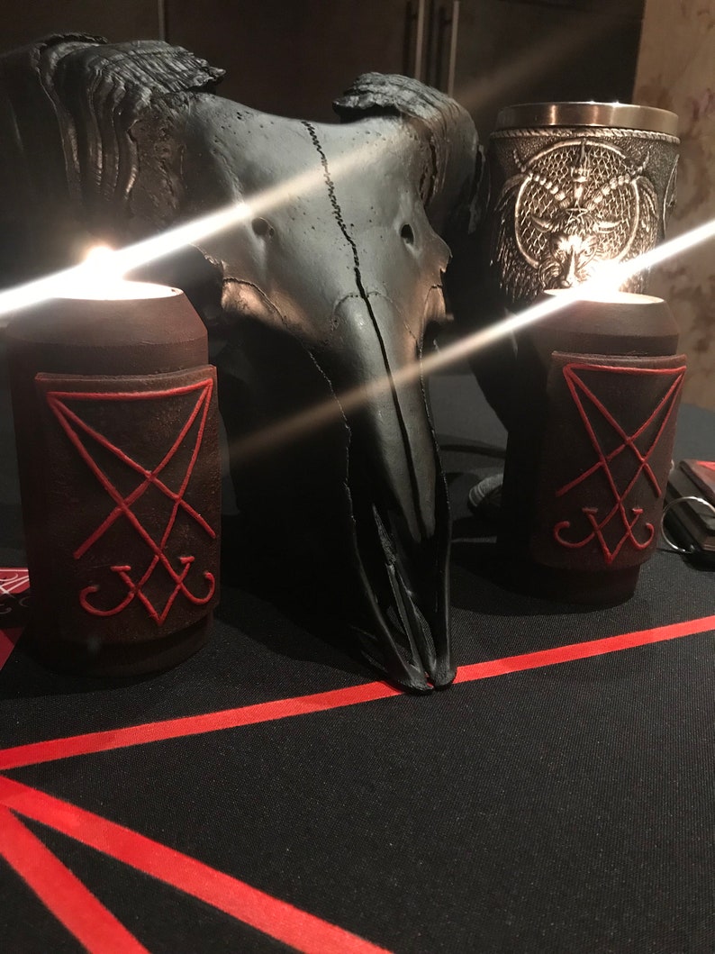 Lucifer Sigil Altar Candlestick - Etsy UK