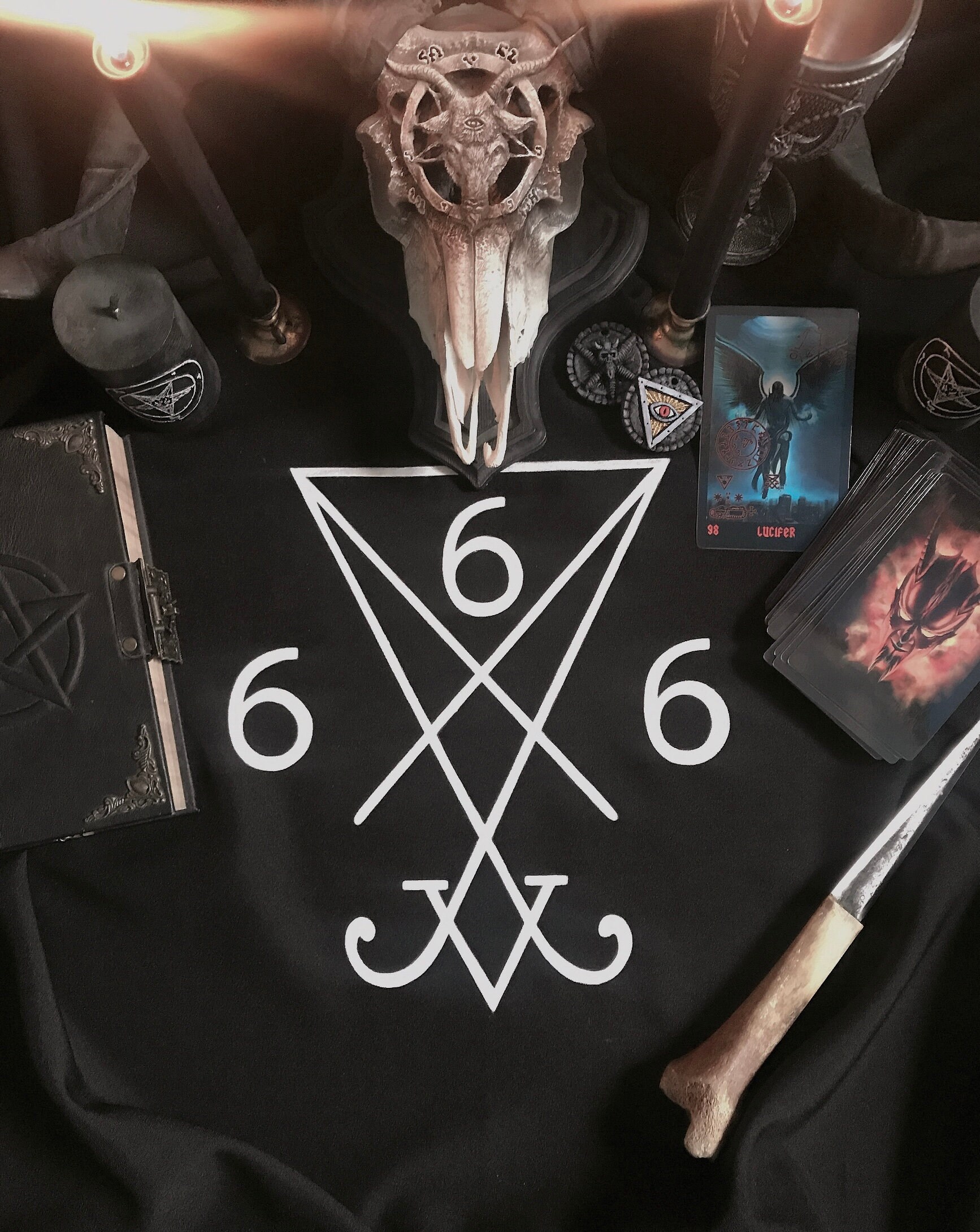 Lucifer Sigil Tablecloth Witch Altar Cloth Demon Sigil | Etsy