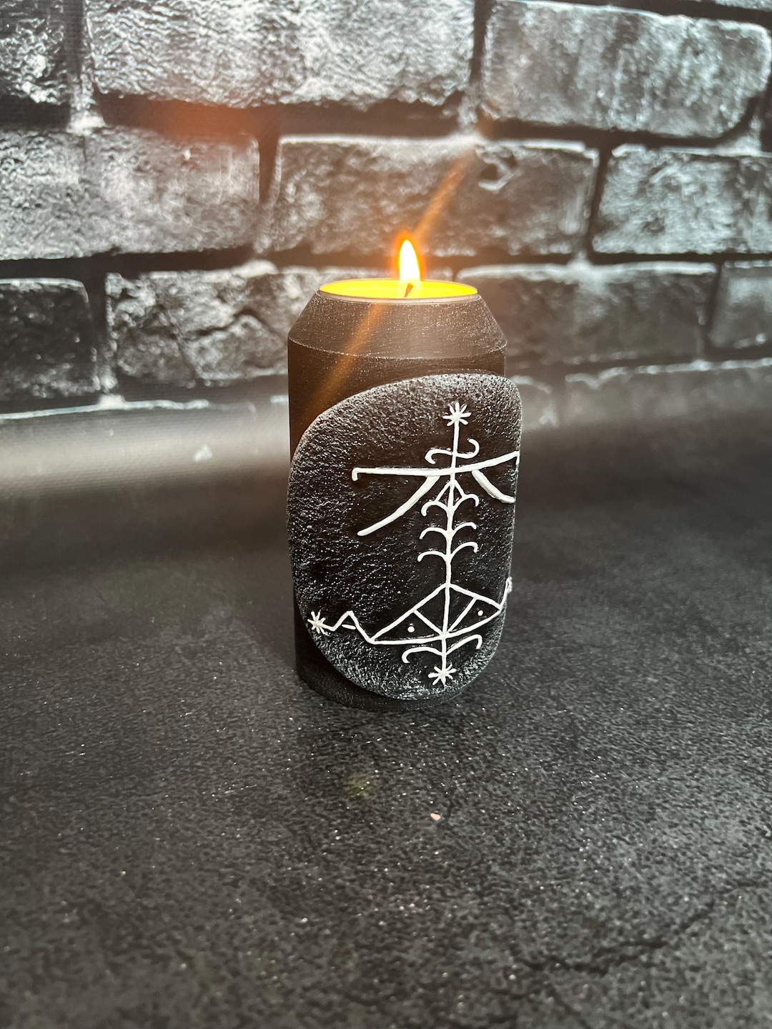 Ogou Feray Veve Altar Voodoo Candlestick Magic Ritual Tool Candle ...