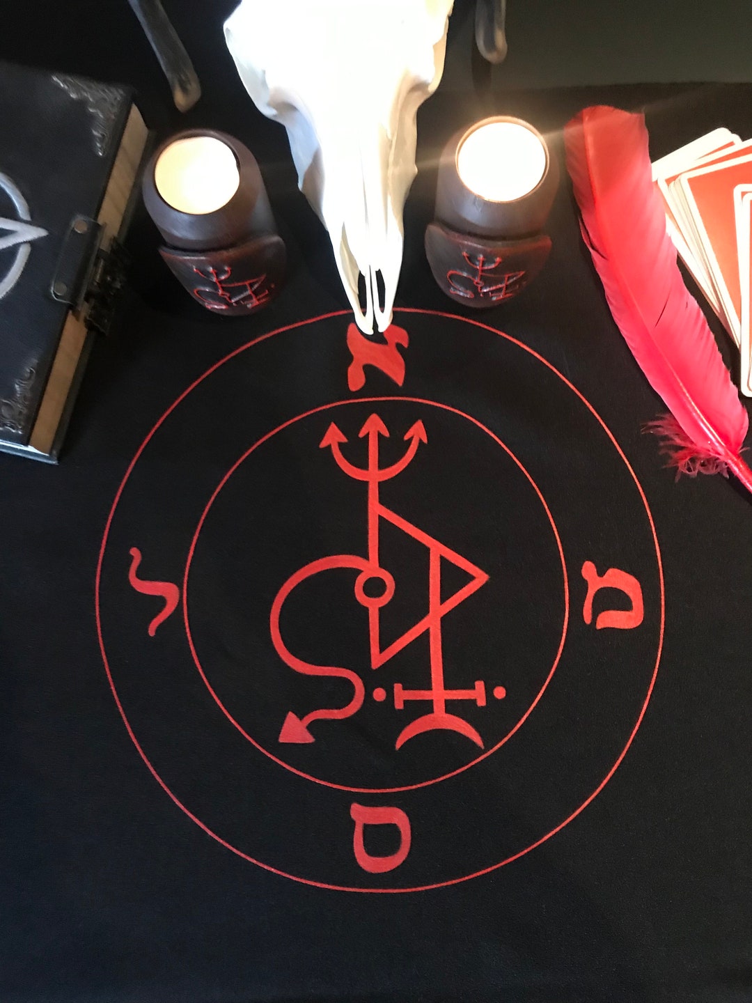 Samael Demon Qliphoth Altar Ritual Tablecloth Occult Tool Witchcraft ...