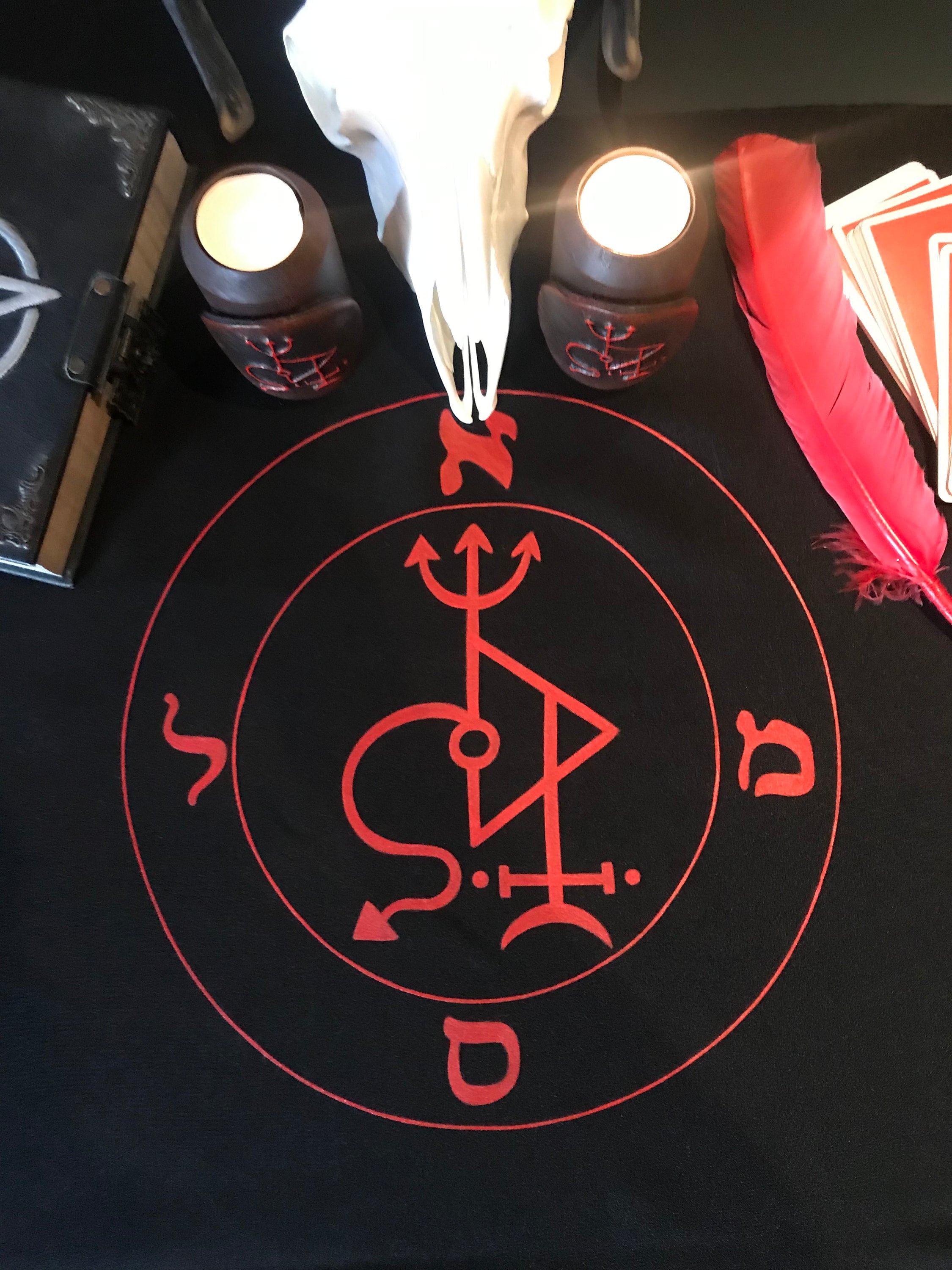 Samael Qliphoth Tablecloth Demon Sigil Altar Tool Witchcraft - Etsy Hong Kong