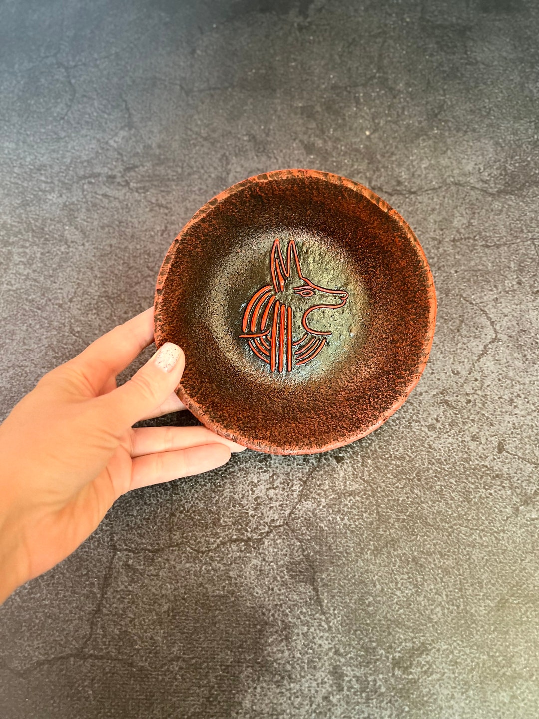 Anubis Egyptian God Altar Ritual Offering Bowl Occult Tool Handcrafted ...