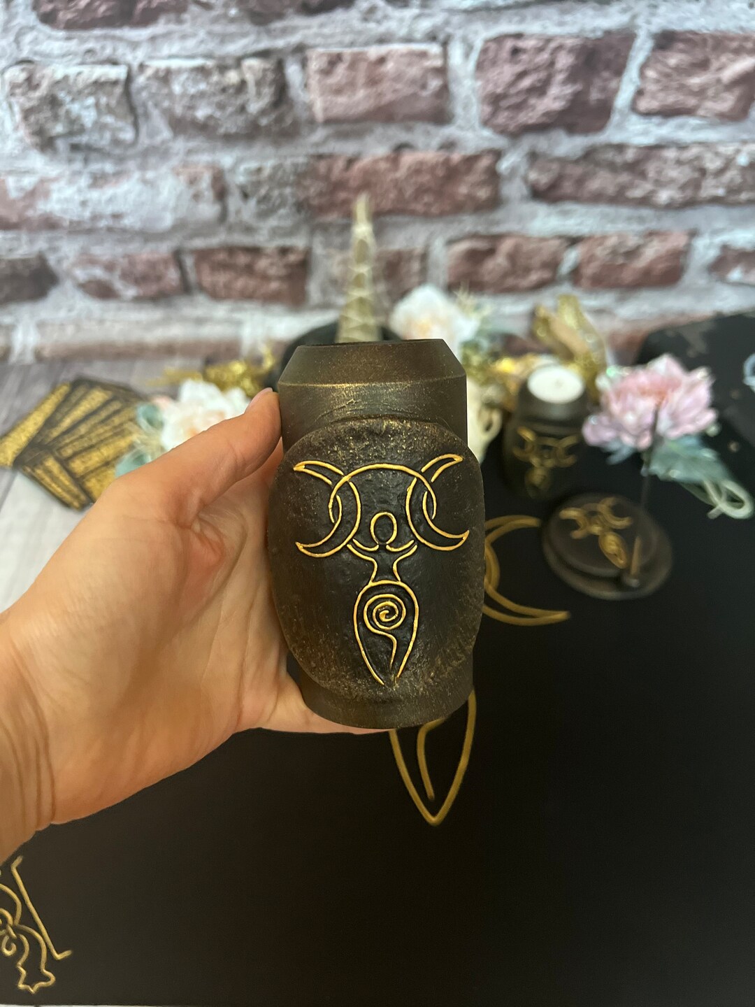 Spiral Goddess Candlestick Moon Goddess Candle Holder Wicca Altar Tool ...