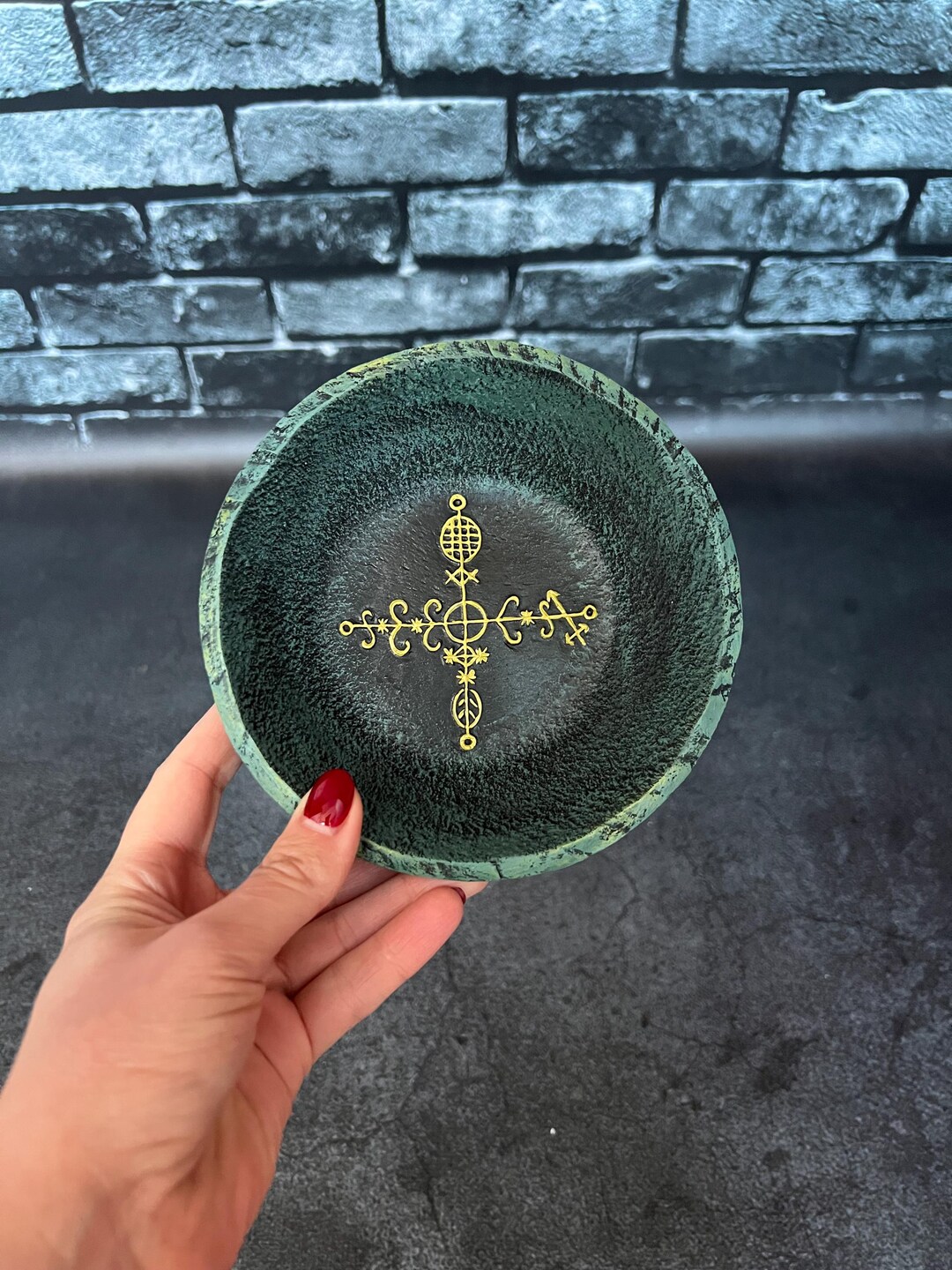 Ti Jan Danto Veve Altar Ritual Offering Plate Voodoo Magic Occult Tool ...