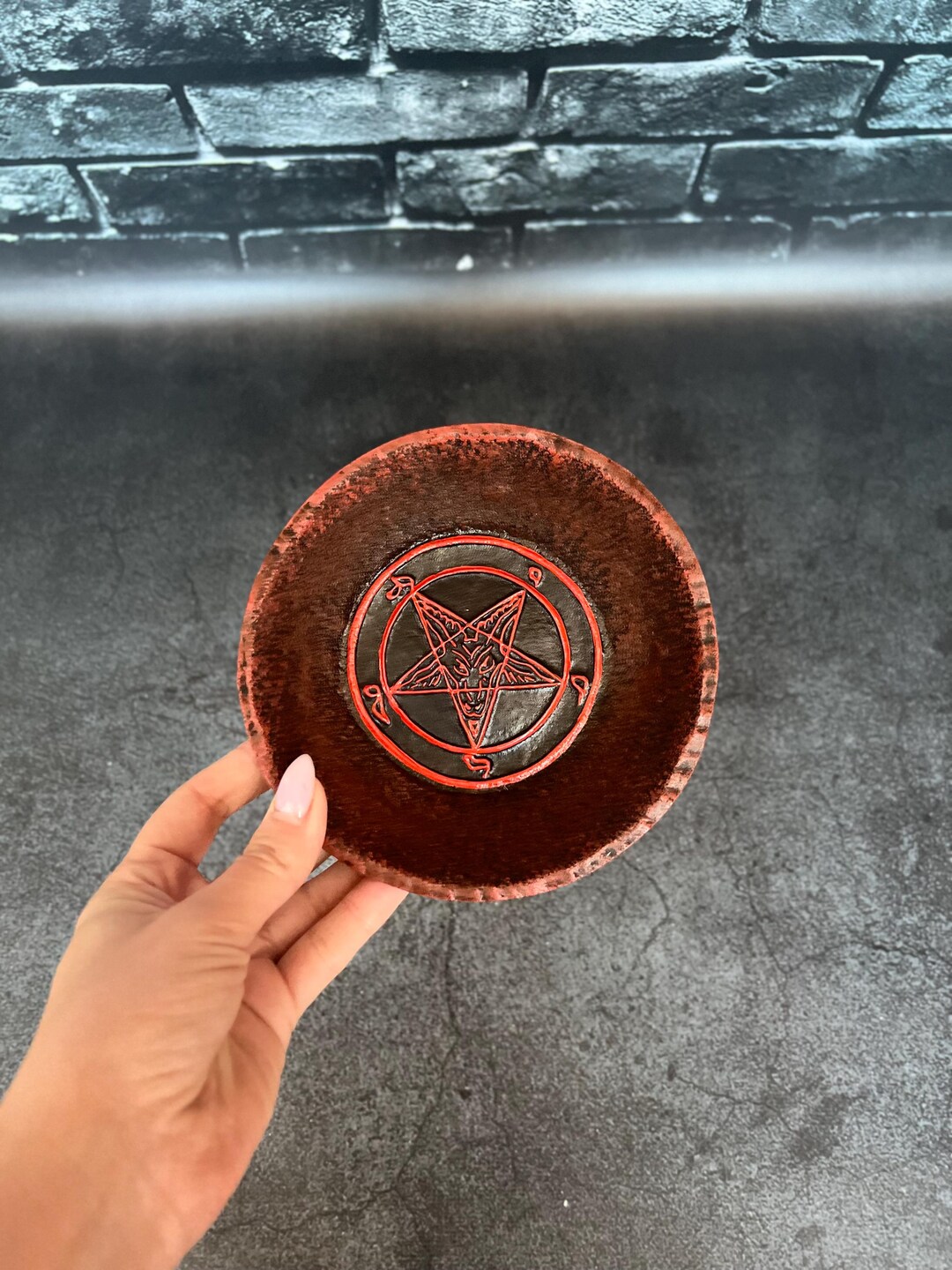 Baphomet Offering Bowl Anton Lavey Sigil Leviathan Plate Satan Altar ...