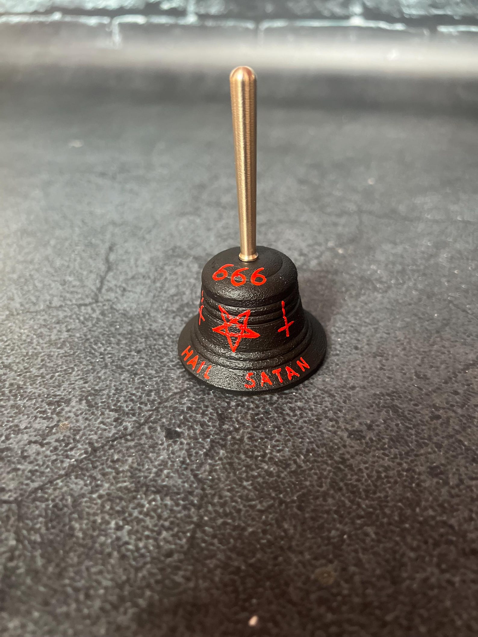 Baphomet Satan 666 Altar Ritual Hand Bell Occult Demonology Handcrafted ...
