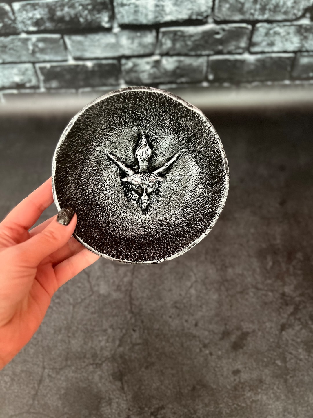 Baphomet Offering Bowl Plate Satan Altar Spell Bowl Witchcraft Supplies ...