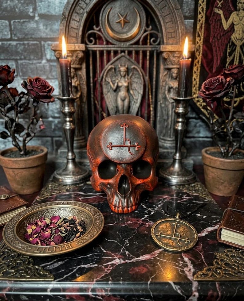 Lilith Sigil Altar Skull - Etsy