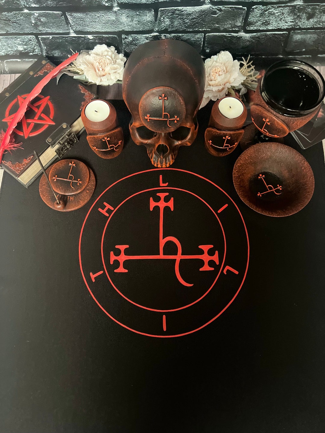 Lilith Tablecloth Demon Altar Witch Home Decor Lilith Ritual Cloth ...