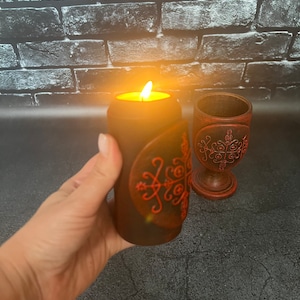 Papa Legba Set Voodoo Symbol Altar Cup Candlestick Ritual Goblet Candle ...