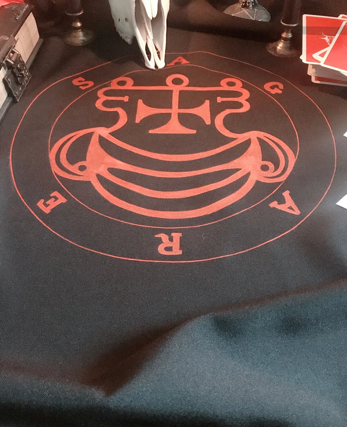 Agares Altar Cloth Goetia Demon Sigil Invocation Demon | Etsy