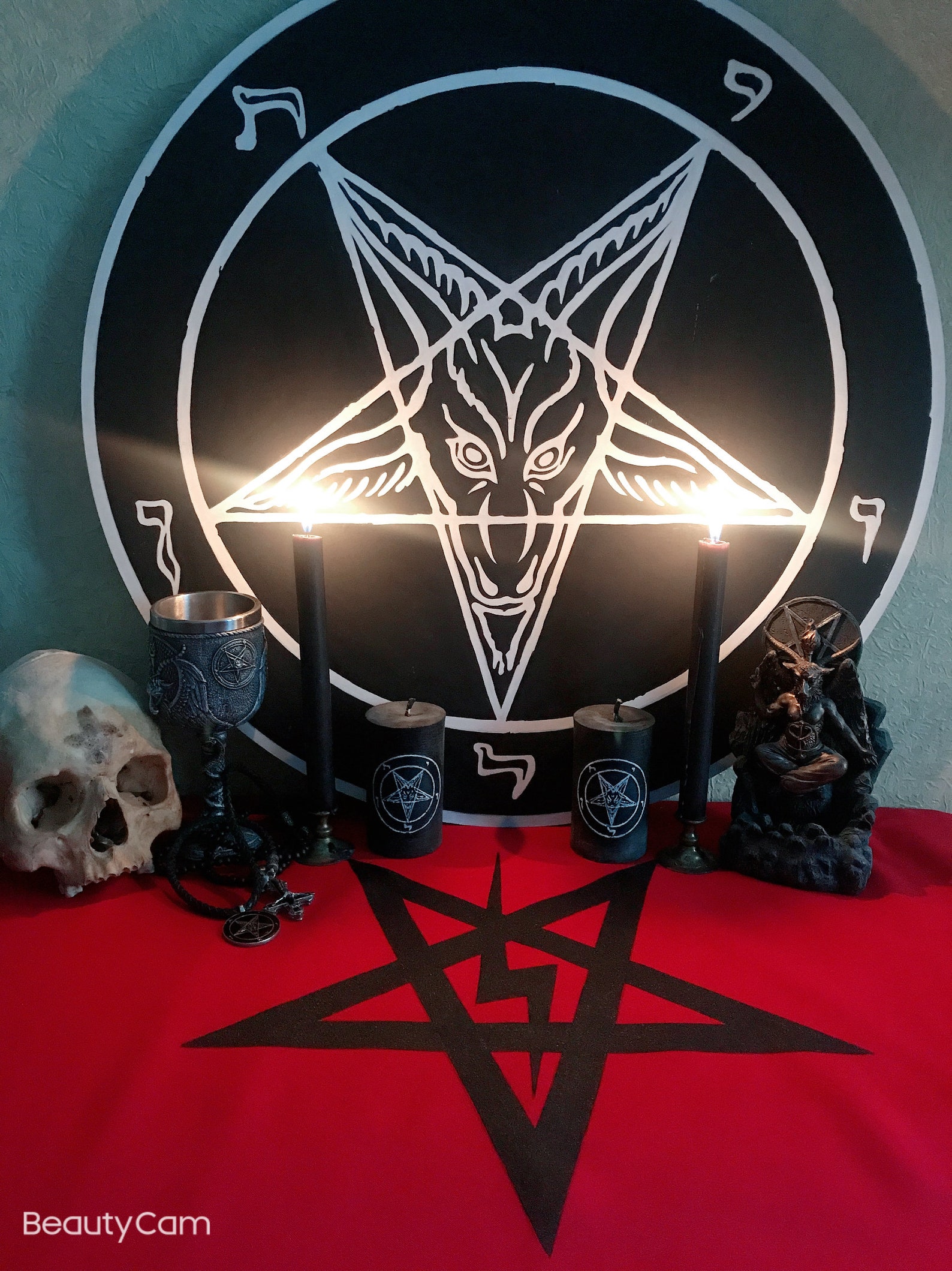 Satanic altar plaque Anton lavey Sigil Occult altar board | Etsy