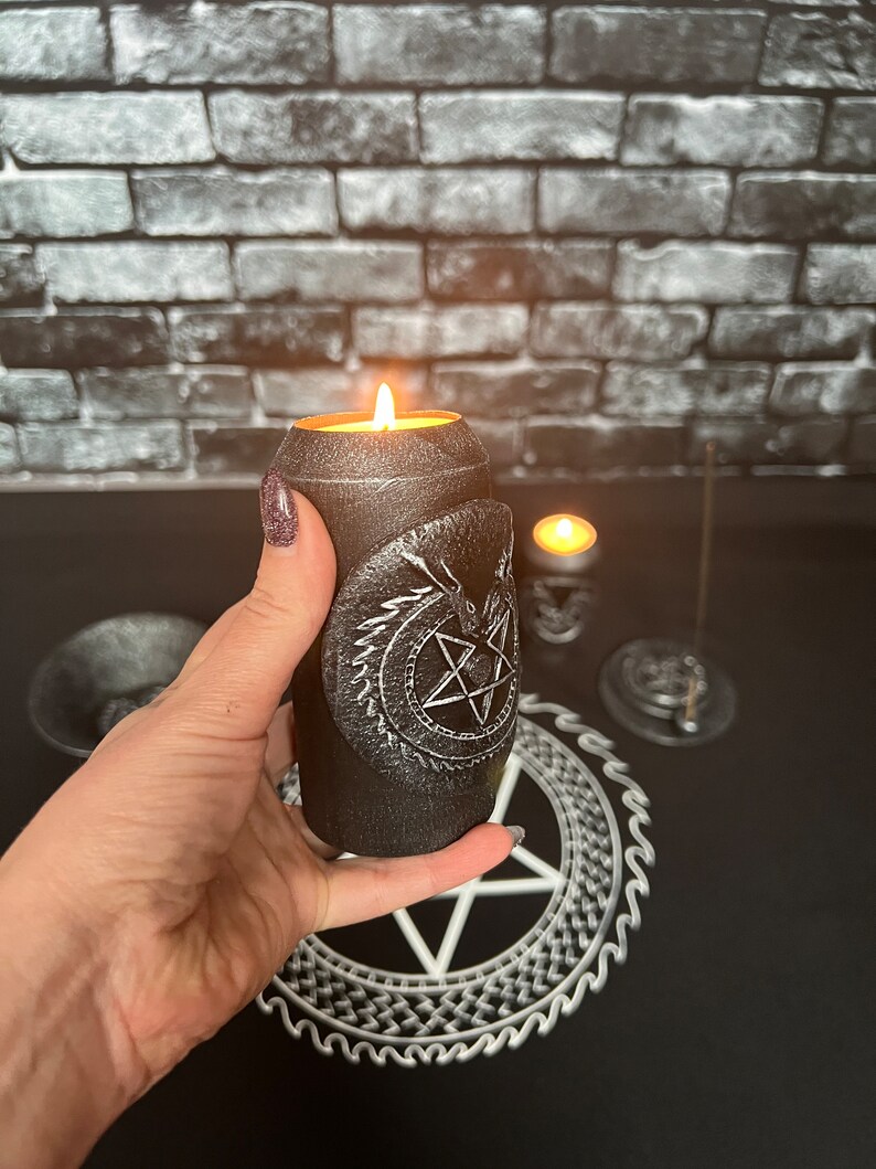 MLO Candlestick Azerate Chaos Magic Anti Cosmic Pentagramm MLO - Etsy