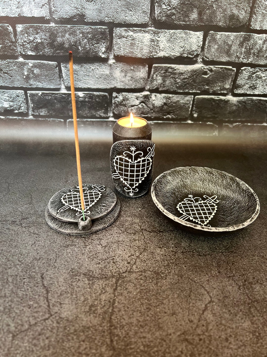 Erzulie Dantor Veve SET Altar Voodoo Ritual Witchcraft Supplies Sorcery ...