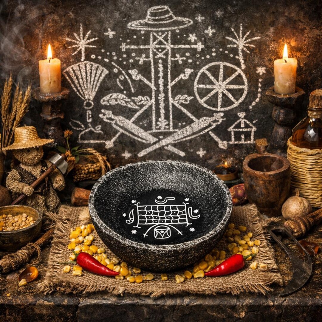 Kouzen Zaka Veve Voodoo Ritual Offering Bowl - Etsy