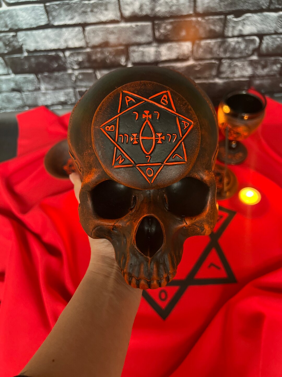 Babalon Skull Thelema Crowley Babalon Sigil Altar Tool Witch - Etsy
