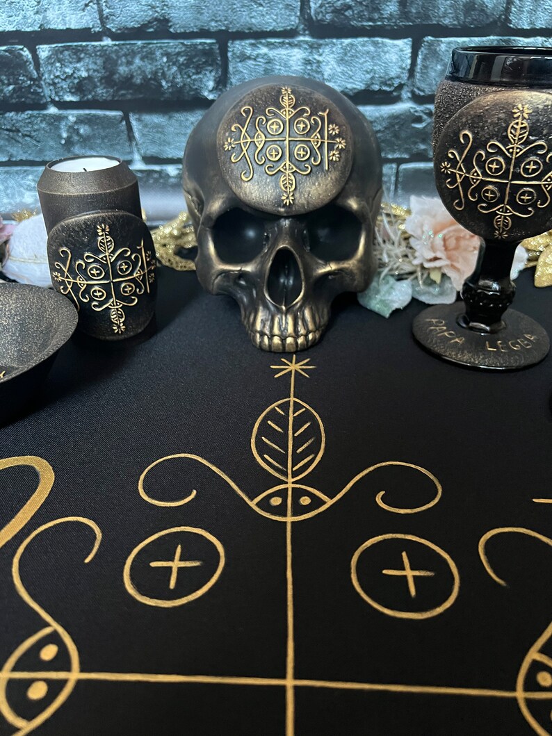 Papa Legba Altar Skull Voodoo Symbol Ritual Altar Tool Occult - Etsy