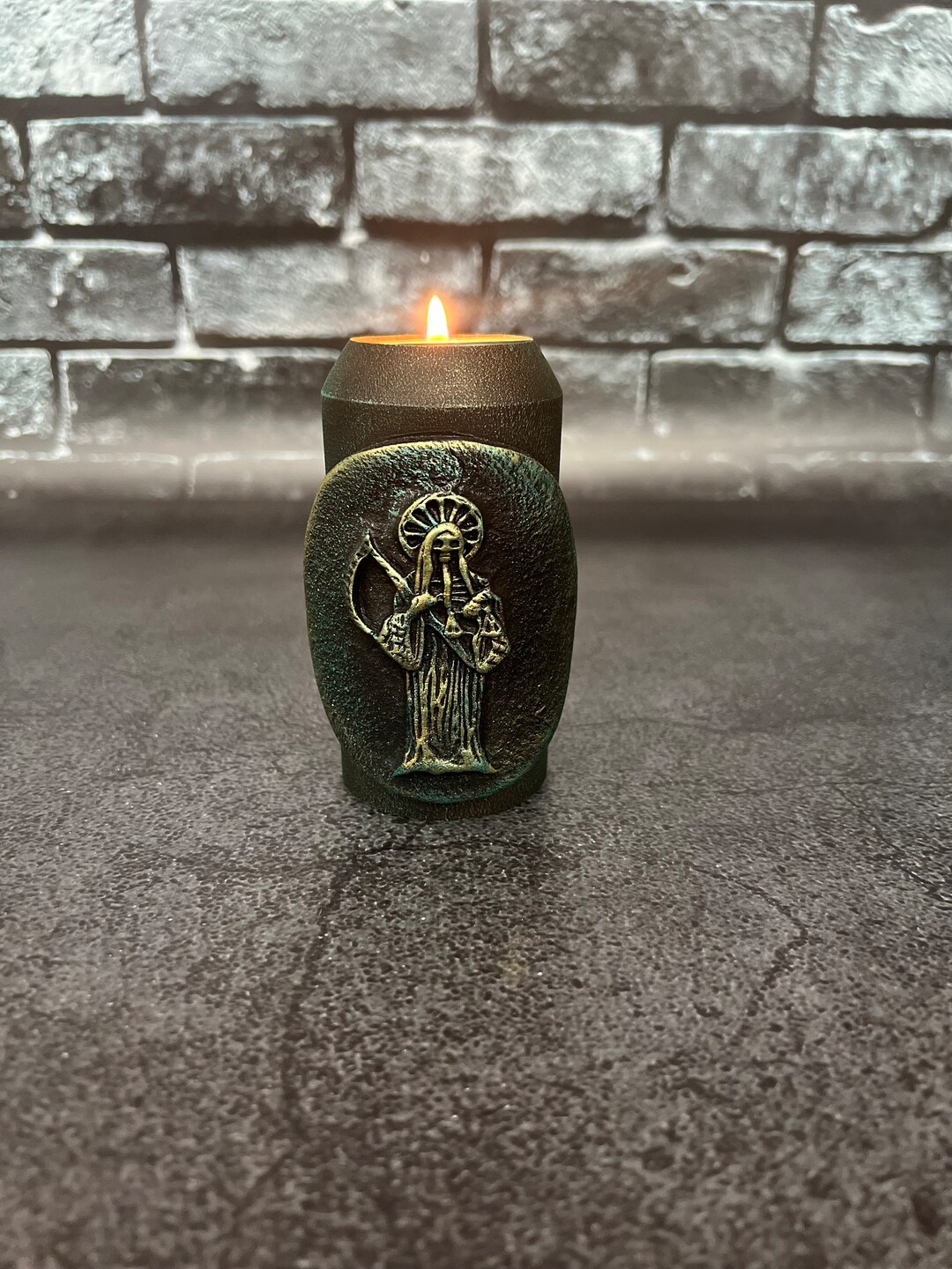 Santa Muerte Holy Death Altar Candlestick Grim Reaper Candle Holder ...