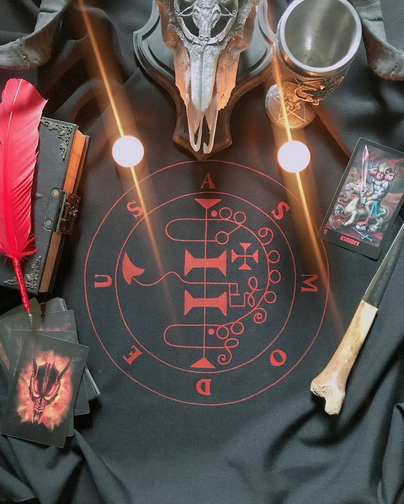 Asmodeus Tablecloth Goetia Demon Sigil Witch Altar Witchcraft - Etsy