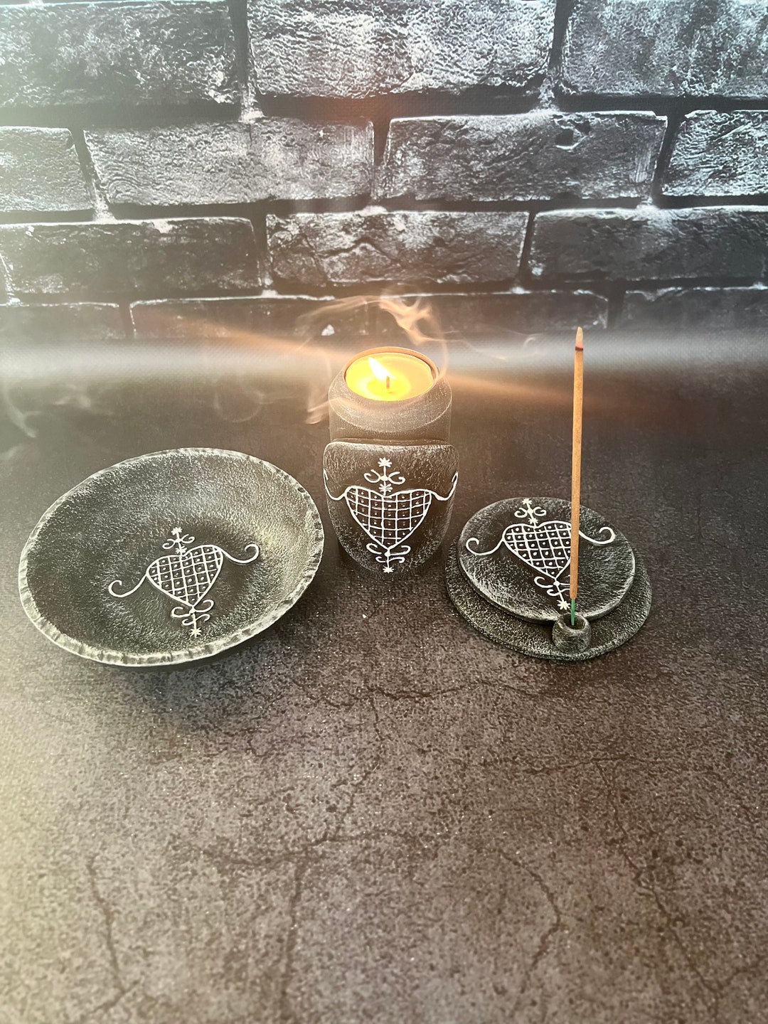 Loa Erzulie Dantor Veve SET Altar Voodoo Ritual Witchcraft Supplies ...