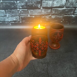 Papa Legba Set Voodoo Symbol Altar Cup Candlestick Ritual Goblet Candle ...