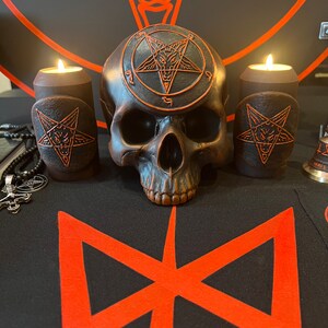 Baphomet Candlestick Satan Candle Holder Altar Witch Home Decor ...