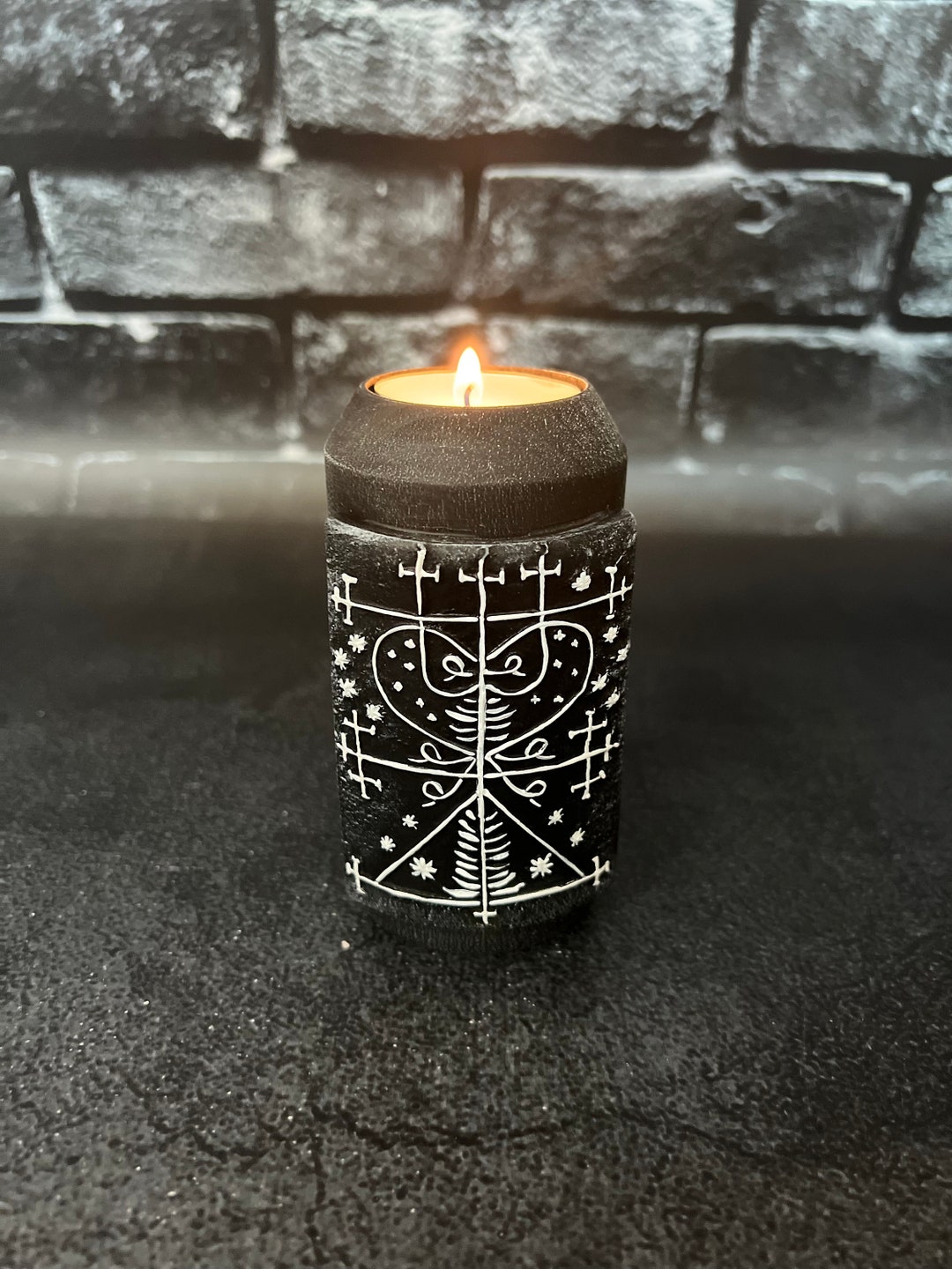 Maman Brigitte Sigil Altar Candlestick Voodoo Ritual Candle Holder ...