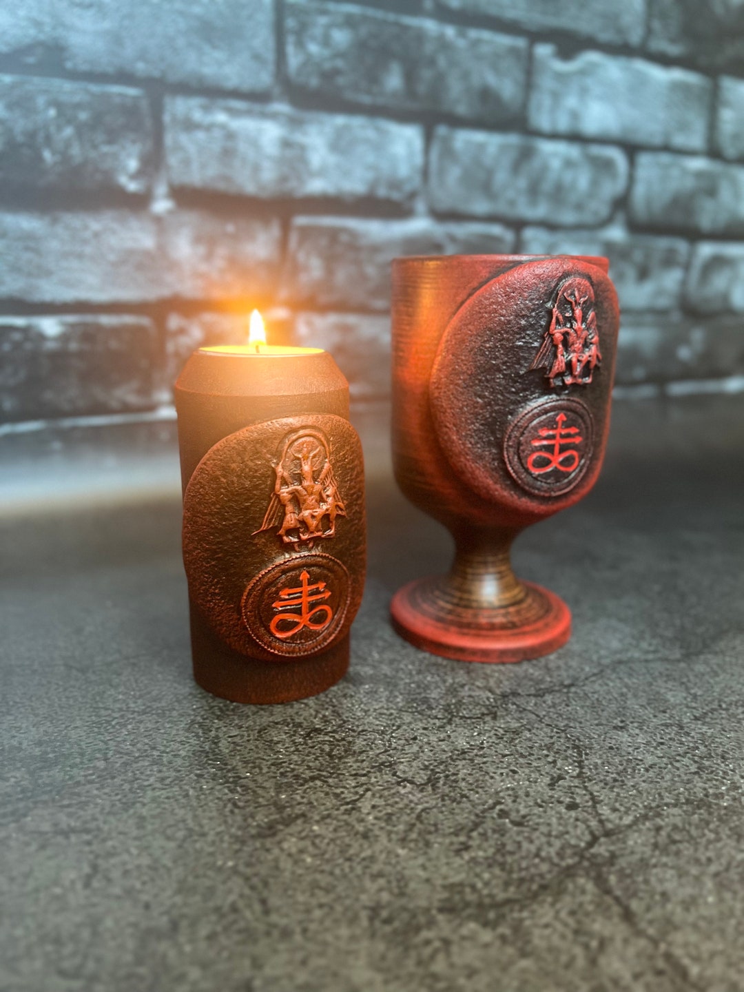 Baphomet Altar Ritual Set | Sulfur Sigil Satanic Decor | Occult ...