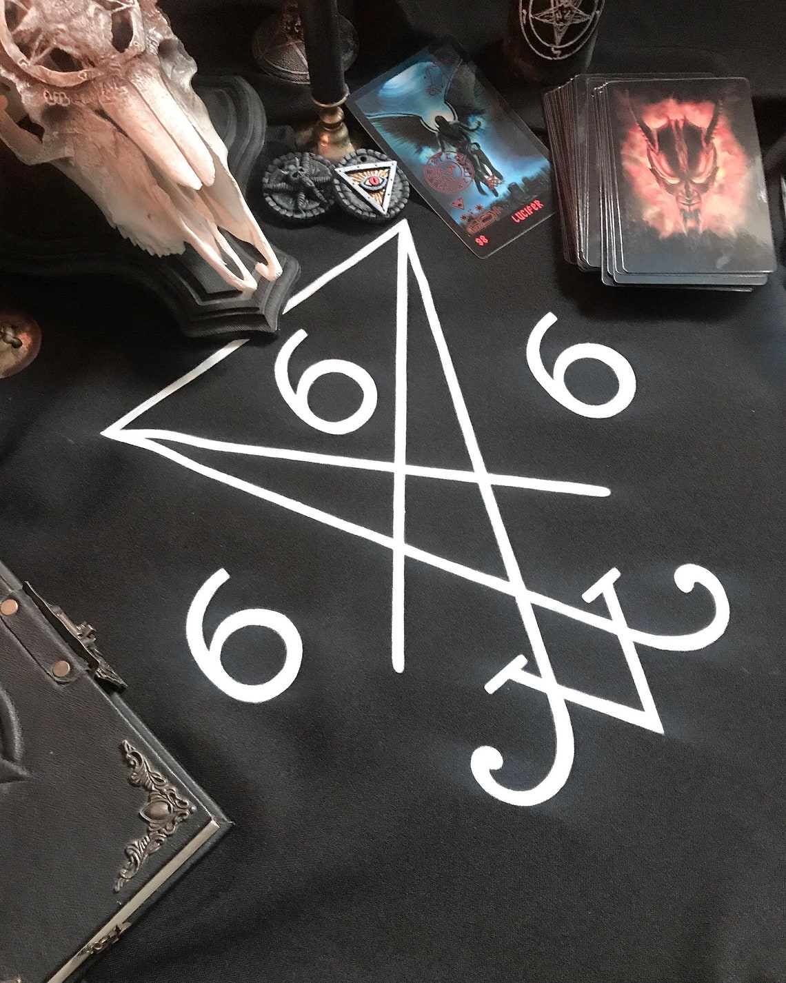 Lucifer Sigil Tablecloth Witch Altar Cloth Demon Sigil | Etsy