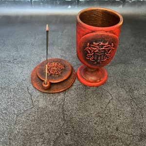 Medusa Gorgon SET Altar Cup Incense Holder Greek Mythology Goblet ...