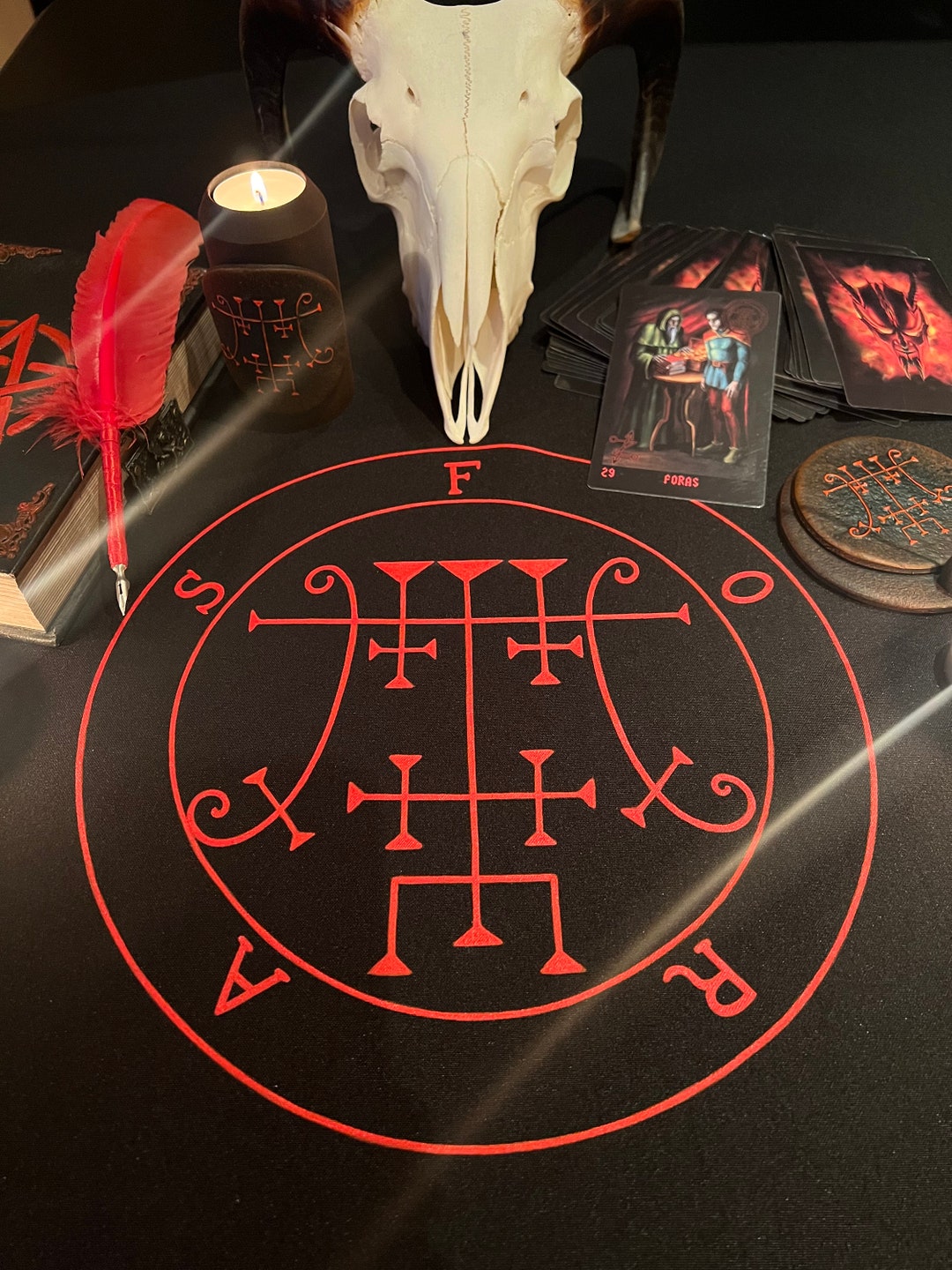 Foras Demon Sigil Goetia Altar Tablecloth Solomon Magic Demonology ...