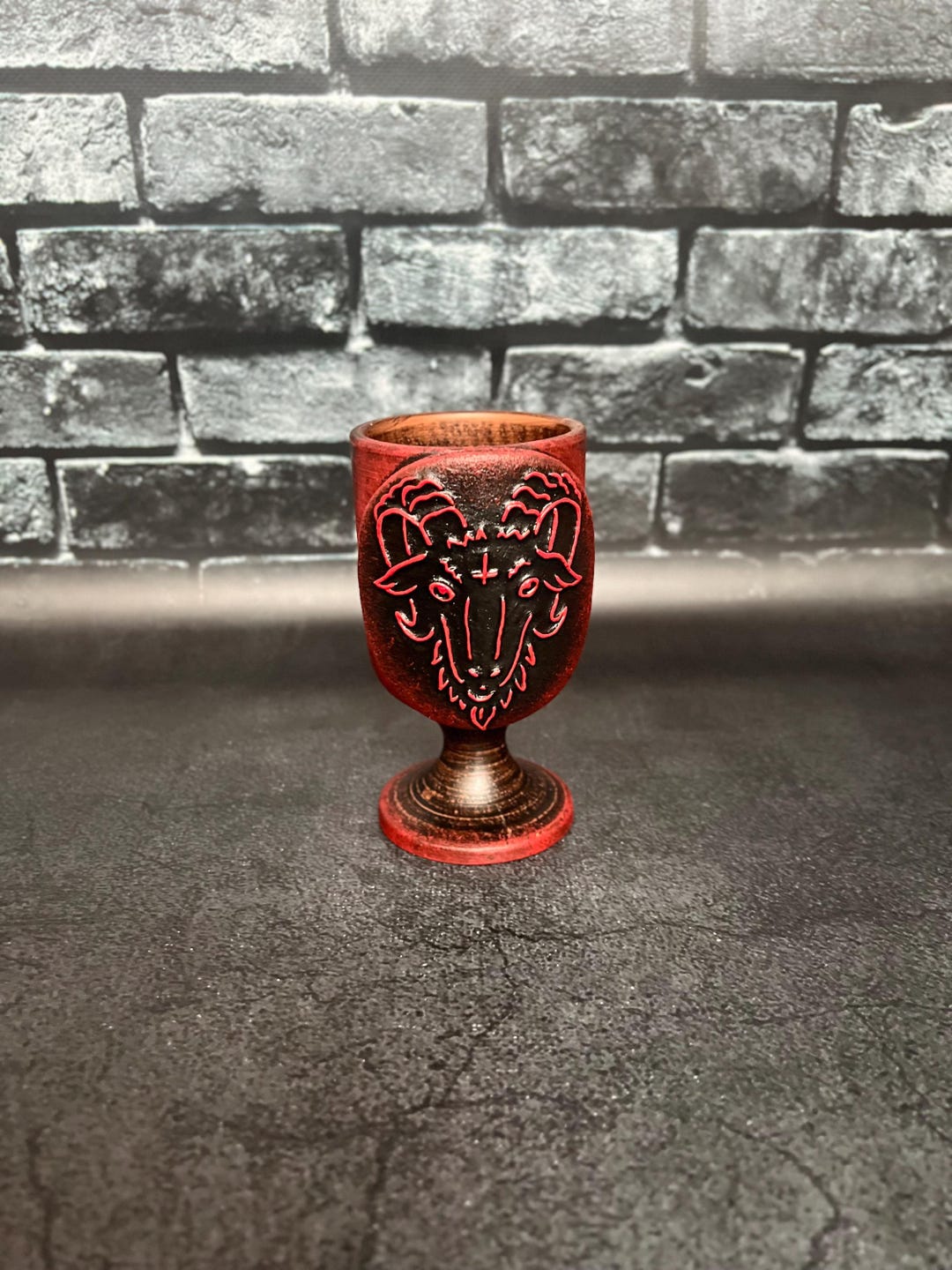 Satanic Altar Goblet Occult Tool Baphomet Ram Skull Ritual Cup ...