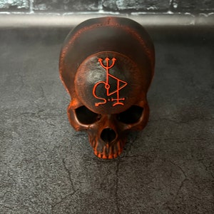 Samael Sigil Altar Skull, Qliphoth Ritual Tool, Occult Demonology Decor ...