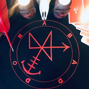 Abaddon Altar Tablecloth Demon Sigil Ritual Cloth Witchcraft Supplies ...