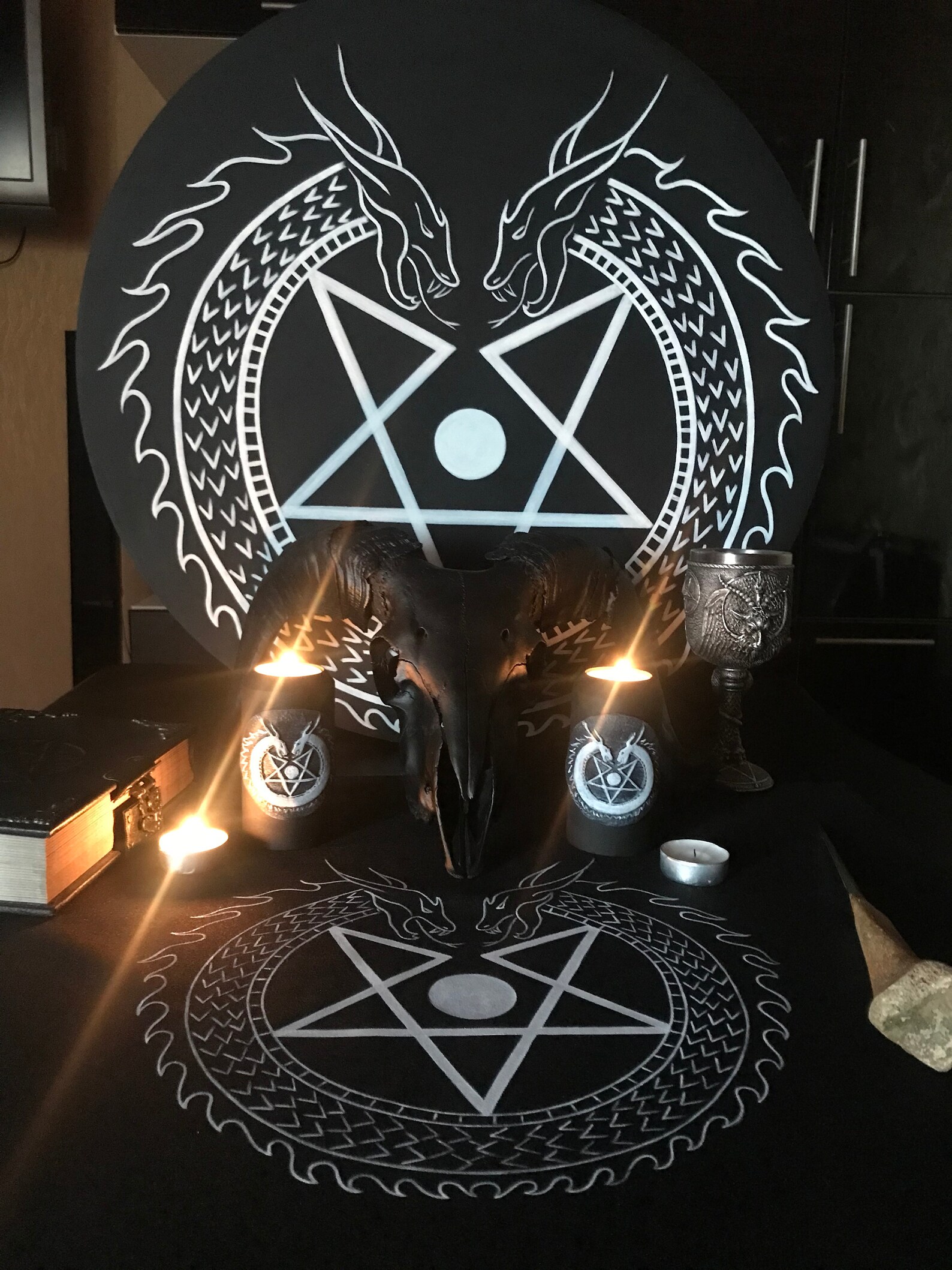 Chaos Magic Tablecloth Anti Cosmic Pentagramm MLO Dragon - Etsy