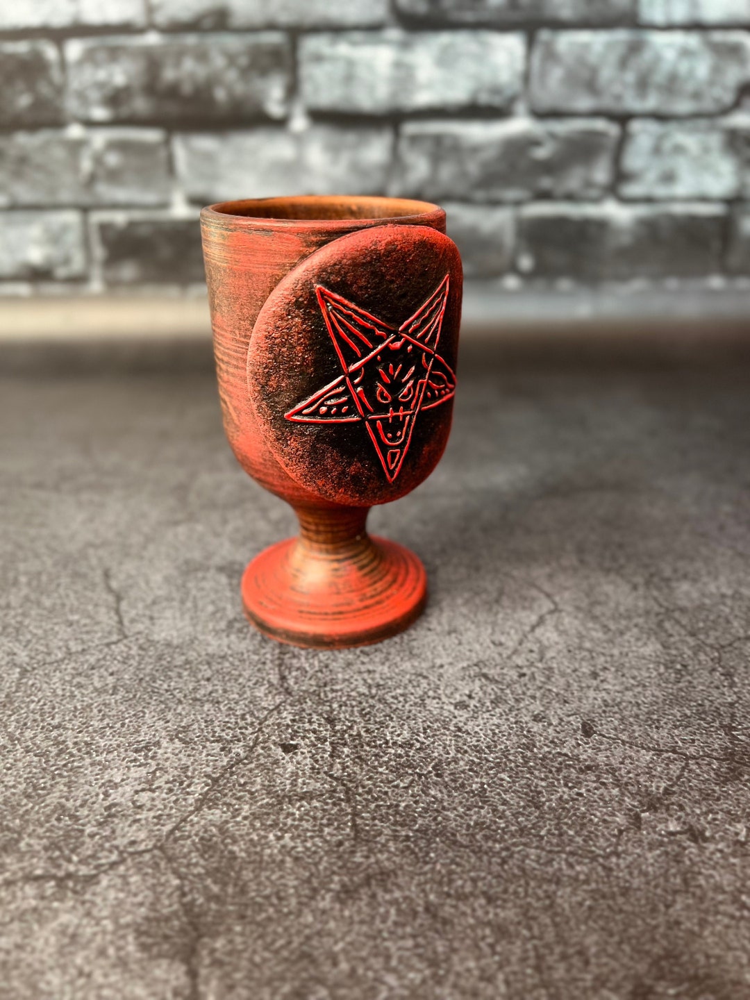 Baphomet Altar Cup Satan Goblet Demon Ritual Witch Home Decor Occultism ...